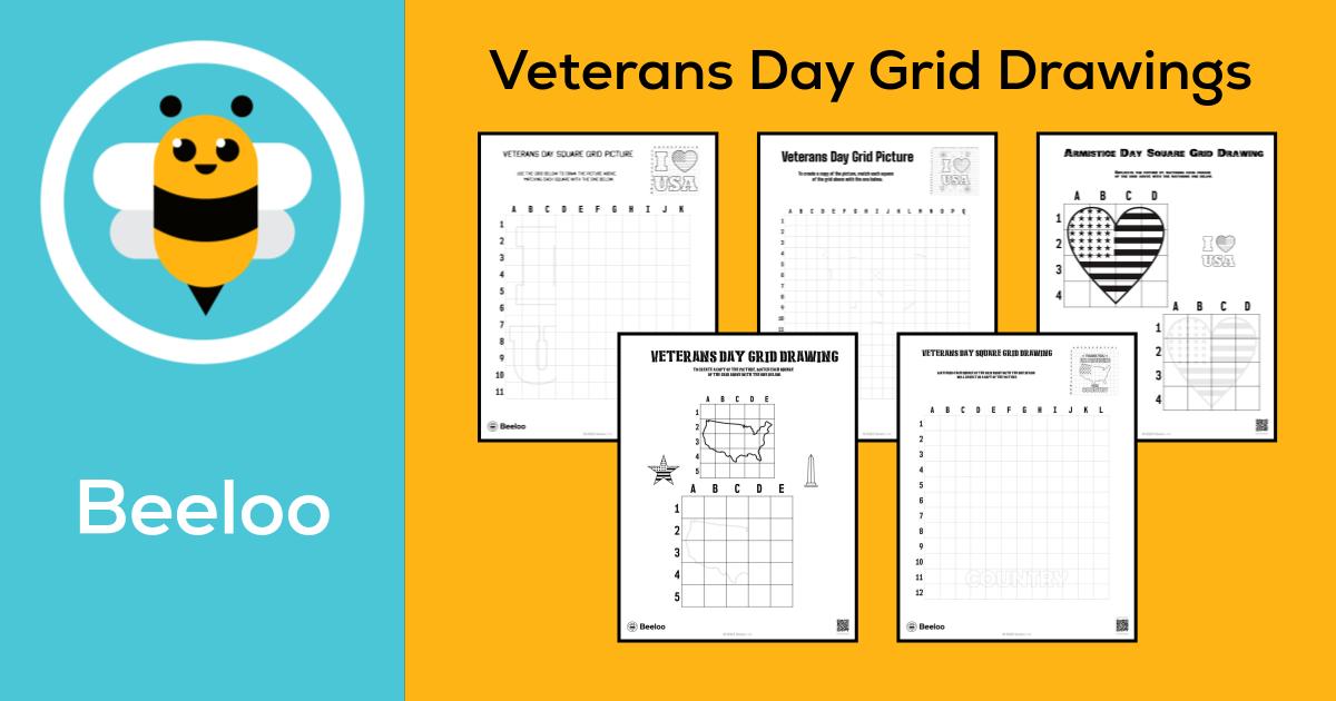 Veterans Day-themed Grid Drawings • Beeloo Printable Crafts and ...